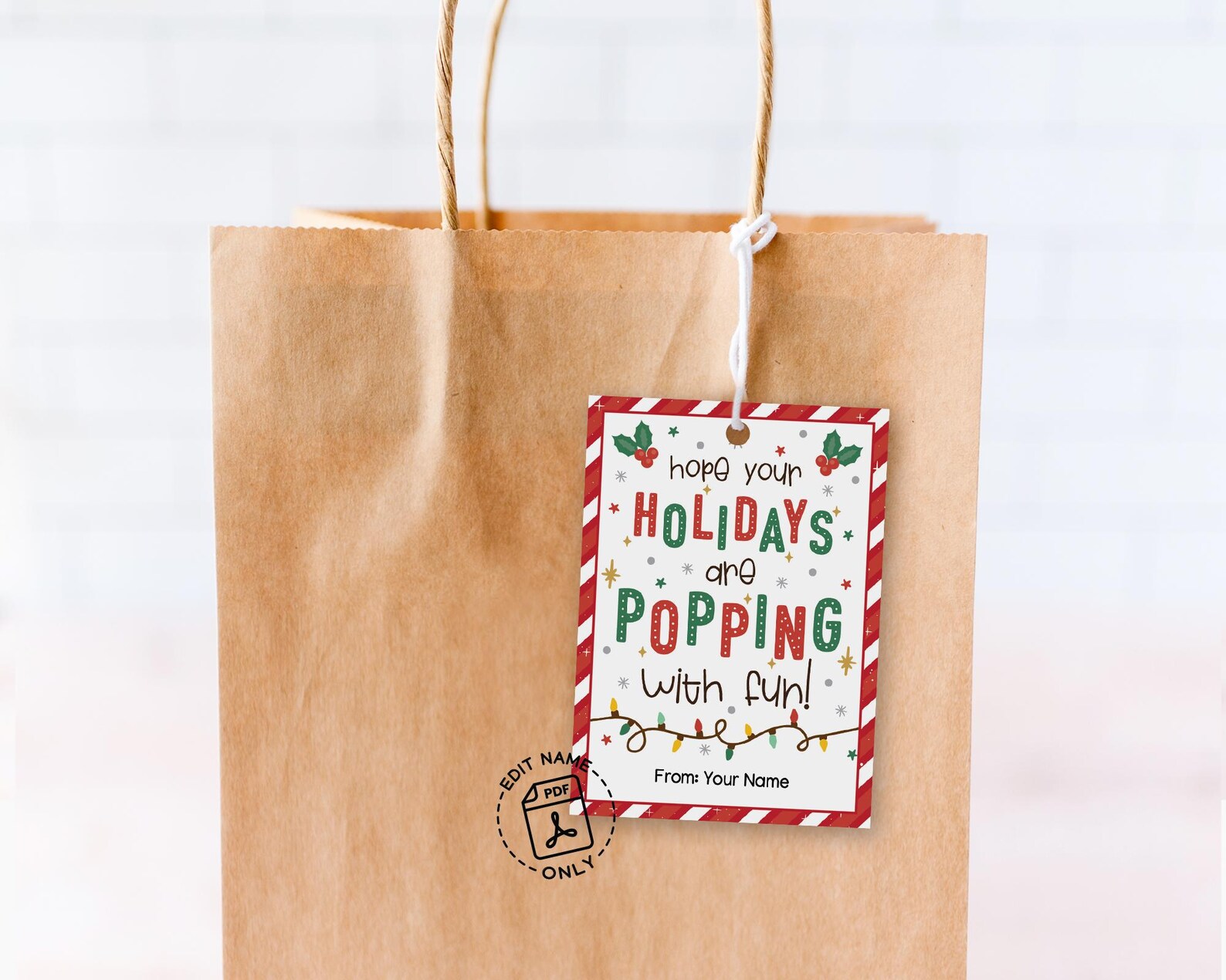 Popcorn Christmas Gift Tags, Popping With Fun Printable, Classroom ...