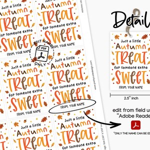 Thanksgiving Gift Tags Printable, Autumn Treat for Someone Sweet, Happy ...