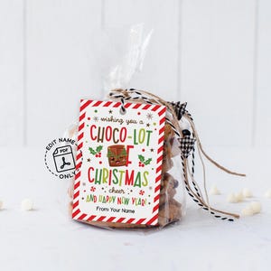 Chocolate Christmas Gift Tags Printable, Wishing You a Choco-lot of ...