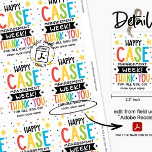 Case Management Week Gift Tags Printable, Happy Case Management Week ...