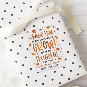 Thanksgiving Gift Tags Printable, Fall Teacher Thank You Favor Tags ...