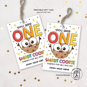 Teacher Appreciation Week Tag Printable, Teacher Gift Tags, One Smart ...