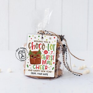 Printable Christmas Chocolate Gift Tags, Christmas Goodie Bag Tags ...