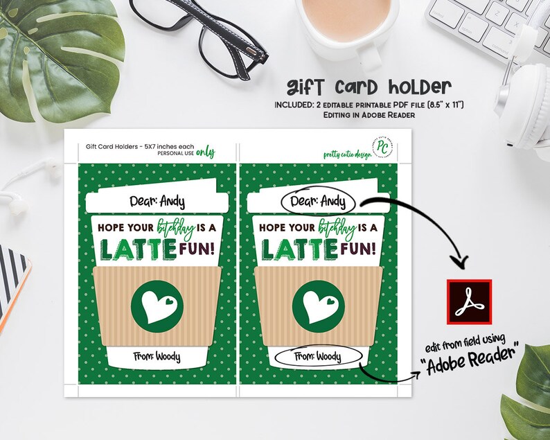 Hope Your Birthday is A Latte Fun Coffee Gift Card Holder - Etsy