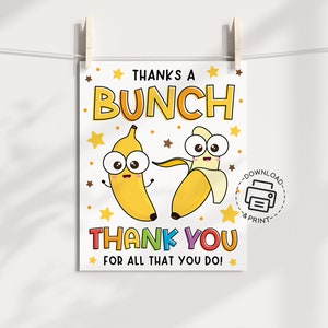 Appreciation Sign Printable, Banana Bar Sign Teacher and Staff ...