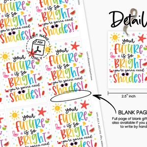 Last Day of School Sunglasses Gift Tag for Students, End of School Year ...