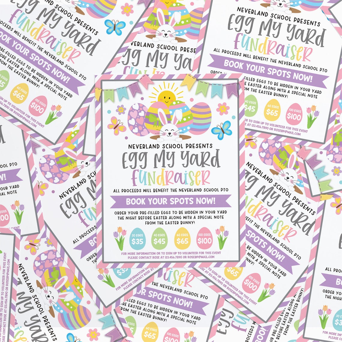 Easter Egg My Yard Fundraiser Template, School Fundraiser Event Canva ...