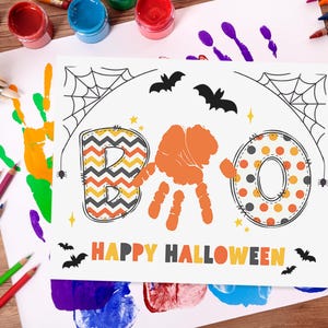 Halloween Handprint Art Printable: BOO Kids Craft, Classroom Decor (PDF ...