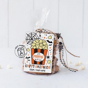 Printable Halloween Popcorn Gift Tags, POPPIN' by to Say Happy ...