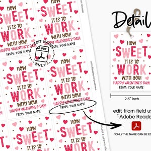 Valentine Coworker Gift Tags, Sweet Workplace Appreciation Favor ...