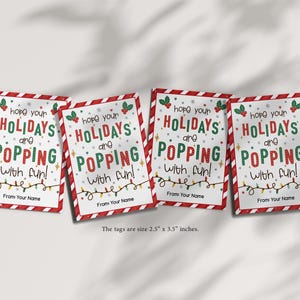 Popcorn Christmas Gift Tags, Popping With Fun Printable, Classroom ...