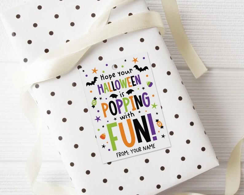 Halloween Popcorn Gift Tags: "popping With Fun" Printable (digital ...