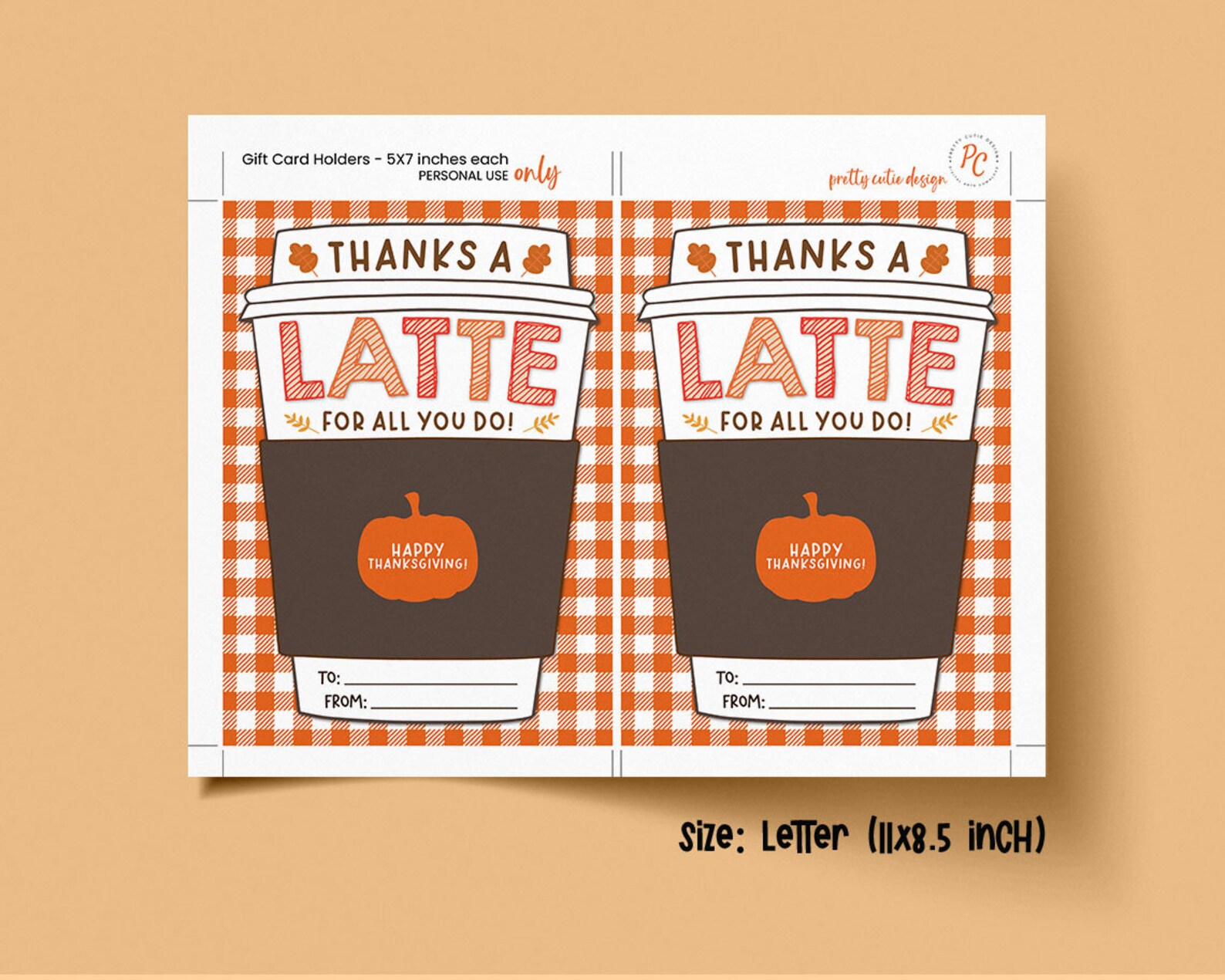 Thanks a Latte for All You Do Coffee Gift Card Holder - Etsy