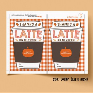 Thanks a Latte for All You Do Coffee Gift Card Holder - Etsy
