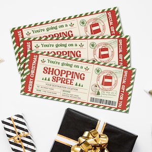 Shopping Spree Christmas Gift Certificate Template Printable, Editable ...