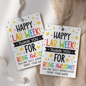 Lab Week Gift Tags Printable, Medical Laboratory Professionals Week ...