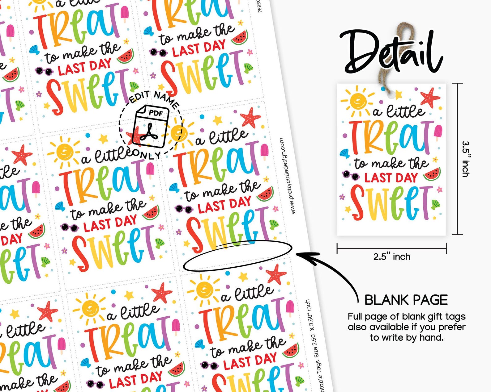 Last Day of School Gift Tags: Summer Treat Labels (printable) - Etsy