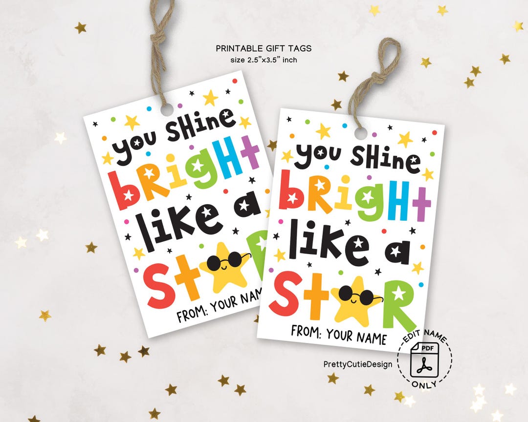 Shining Star Gift Tags: End of Year Student Rewards (PDF) - Etsy