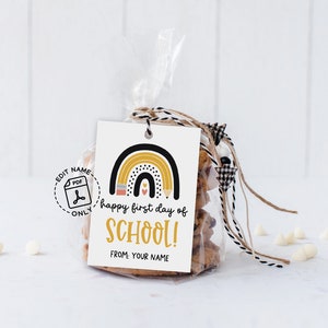 Happy First Day of School Gift Tags for Students, Teachers, Back to ...
