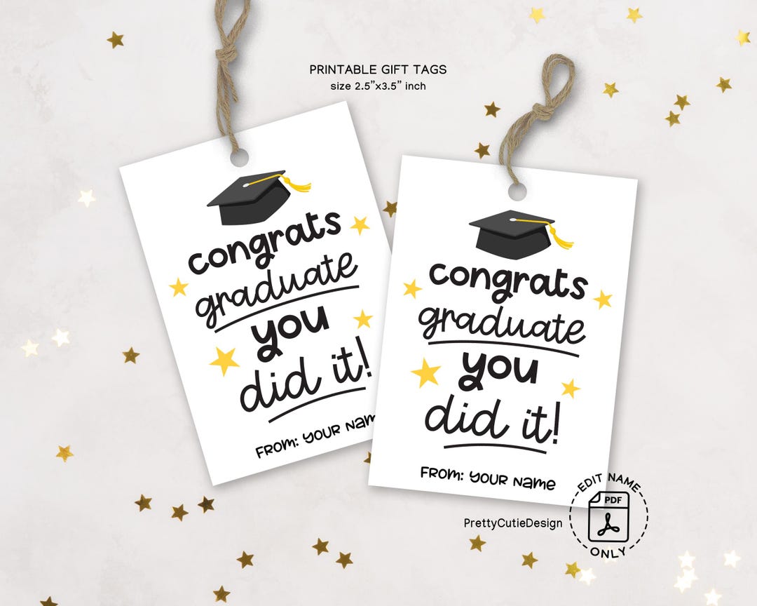 Congrats Grad Graduation Gift Tags, Class of 2025 Gifts Bulk ...