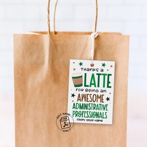 Administrative Professionals Day Gift Tags Printable, Thanks a Latte ...