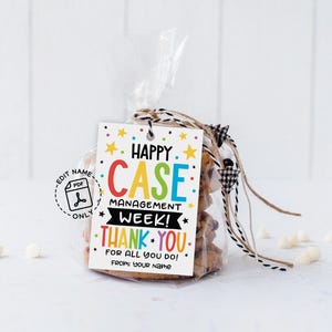 Case Management Week Gift Tags Printable, Happy Case Management Week Favor Tag, Case Manager ...
