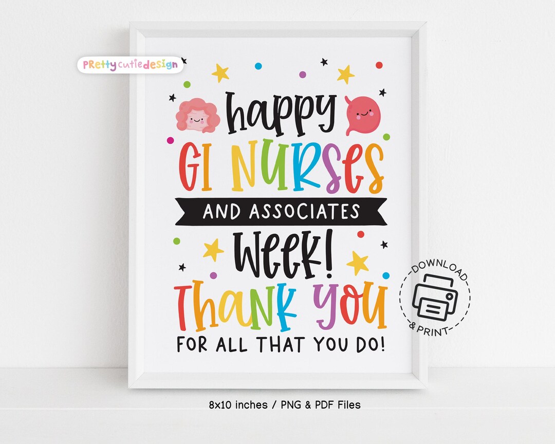 Printable GI Nurses and Associates Week Poster, Happy GI Nurses ...
