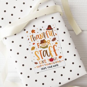 Thankful for Staff Like You Thanksgiving Gift Tags Printable, Fall ...