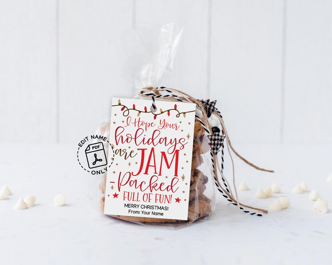 JAM Packed Christmas Gift Tags, Printable Holiday Food Labels (PDF) - Etsy