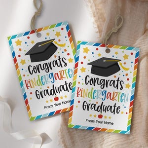 Kindergarten Graduation Gift Tag Printable, Congrats Kindergarten ...