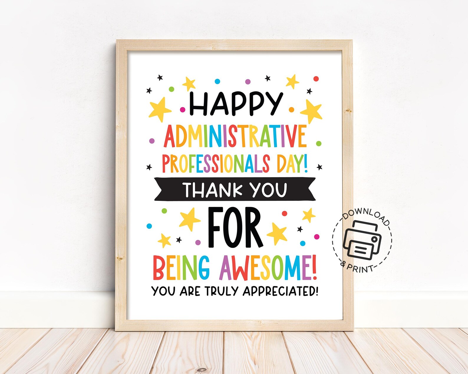 Administrative Professionals Day Sign Printable, Office Wall Art, Admin ...