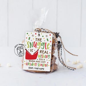 The Snuggle is Real Christmas Warm Cozy Blanket Gift Tag, Happy ...