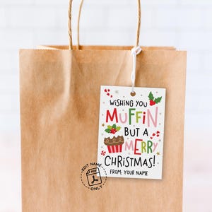Christmas Muffin Gift Tags Printable, Bakery Treat Labels for Holiday ...