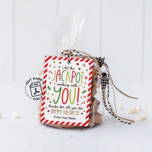 Christmas Lotto Gift Tags Printable, I Hit the Jackpot Working With You ...