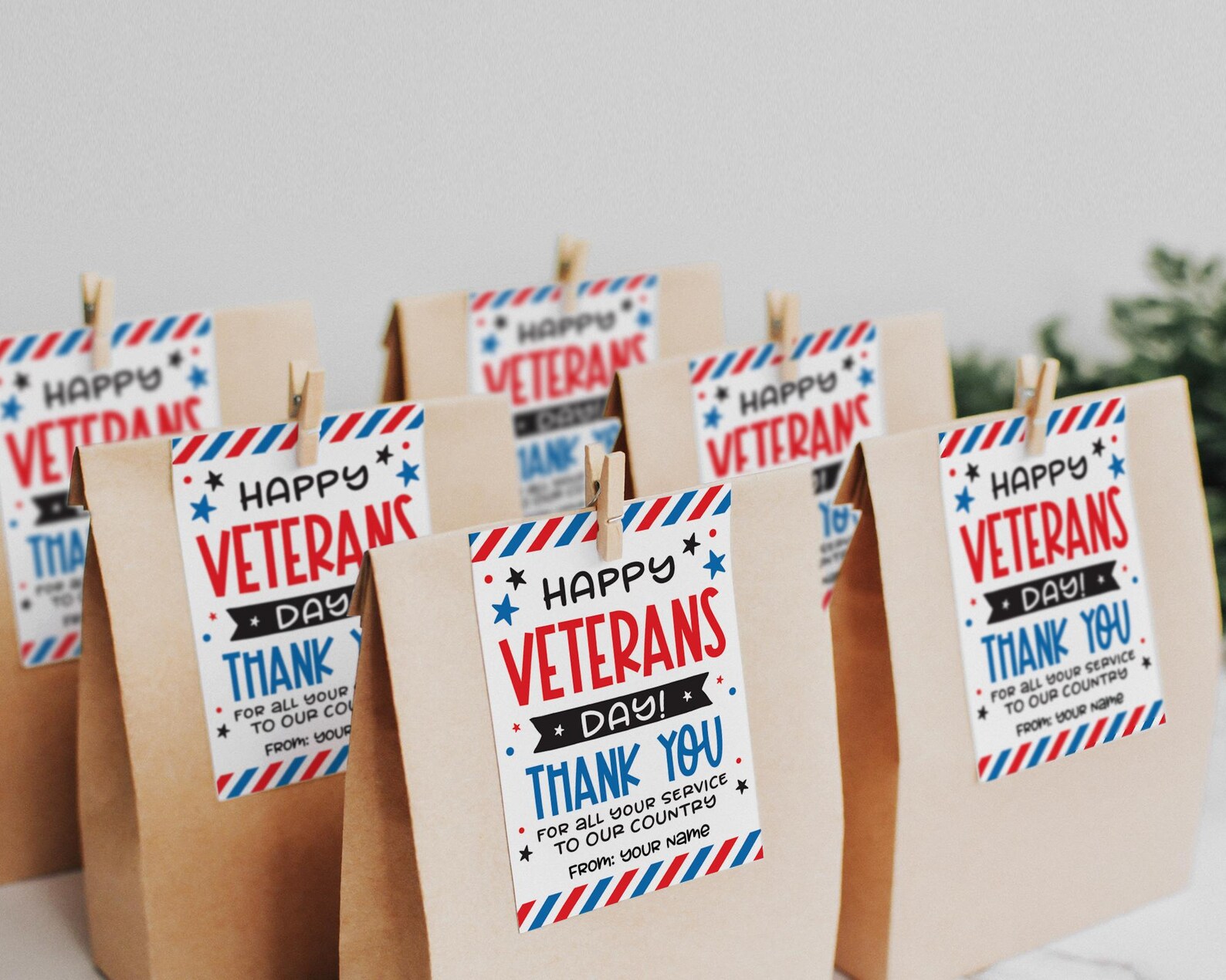 Veterans Day Gift Tags Printable: Thank You Military Service (PDF ...