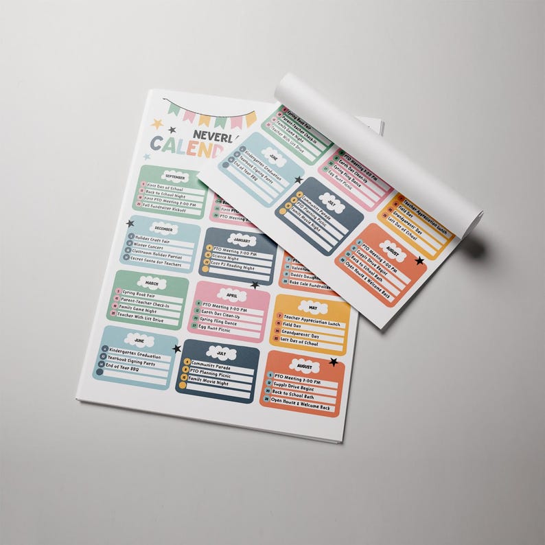 Editable School Calendar Template: PTA PTO Events Planner (canva ...