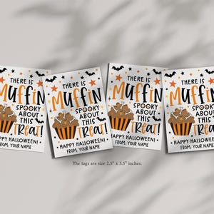 Printable Halloween Gift Tags, Theres Muffin Spooky About This Treat ...