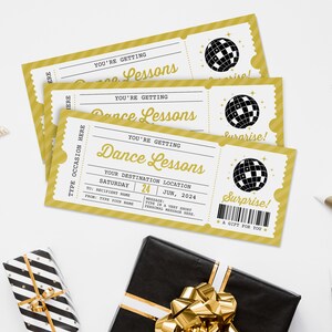 Surprise Ticket Dance Lessons Gift Certificate Template Editable, Dance ...