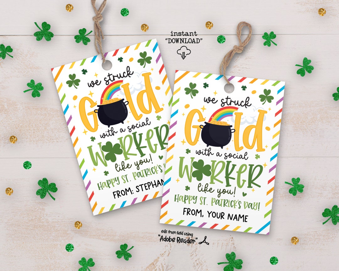 We Struck Gold Social Worker Gift, St Patricks Day Social Worker Gift ...