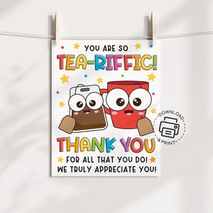 Teacher and Staff Appreciation Week Tea Bar Sign Printable, Tea-riffic ...