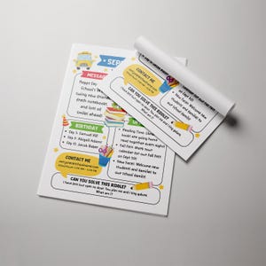 Editable September Classroom Newsletter Template: Back to School Flyer ...