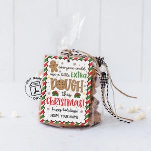 Funny Christmas Cookie Gift Tag Printable, Extra Dough (PDF Pattern) - Etsy