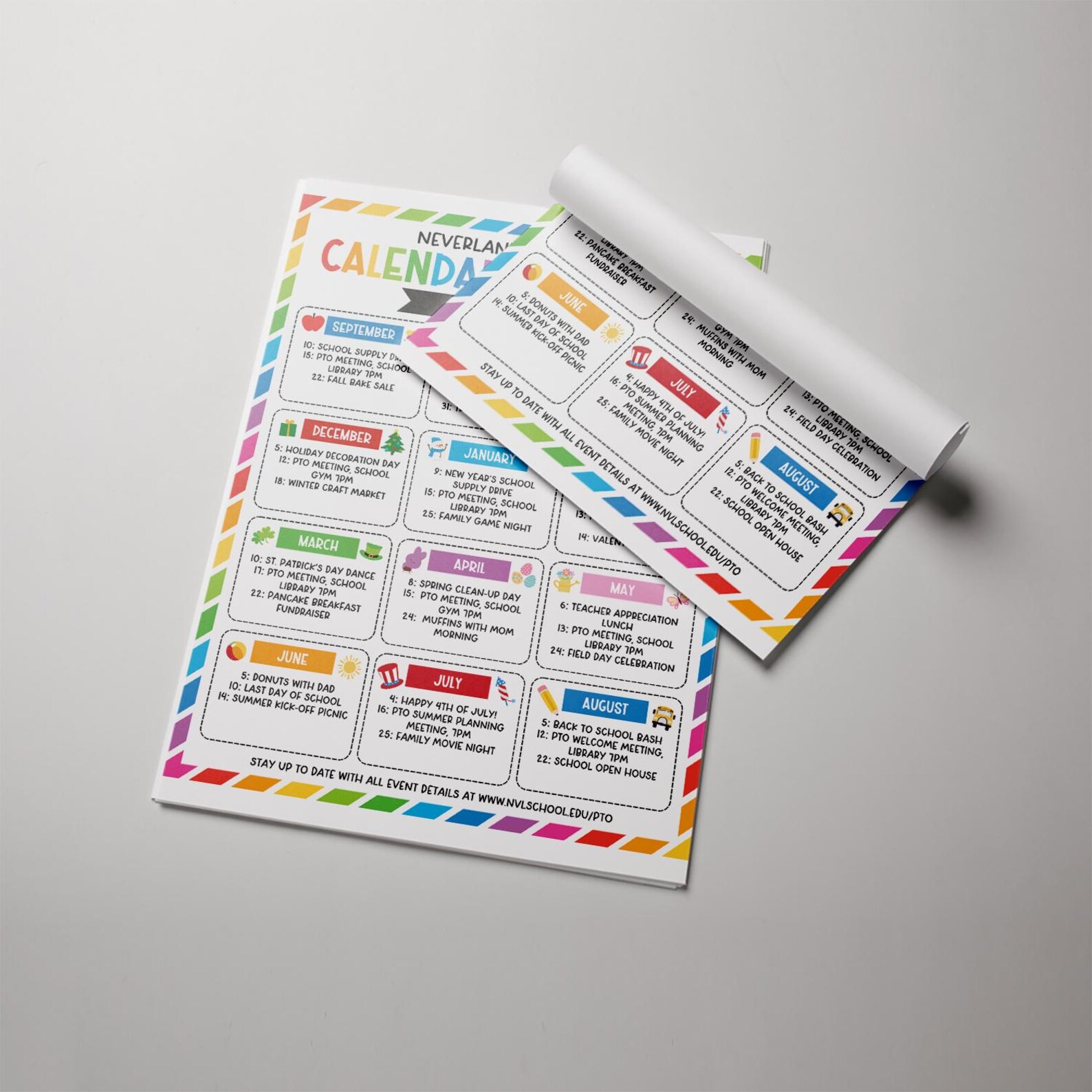 School Calendar Template: PTO PTA Events Planner, Editable Canva Design ...