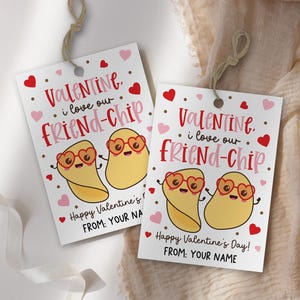 I Love Our Friend Chip Valentine's Day Gift Tag, Potato Chips Valentine ...