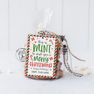 Christmas Candy Gift Tag Printable, Mint to Wish You a Merry Christmas ...