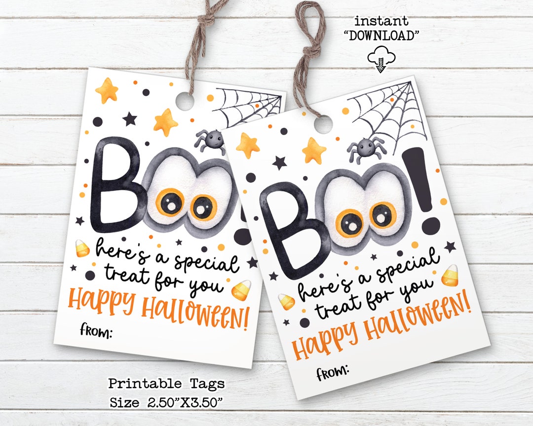 Halloween Personalized Gift Tags, Boo Here's a Special Treat for You ...
