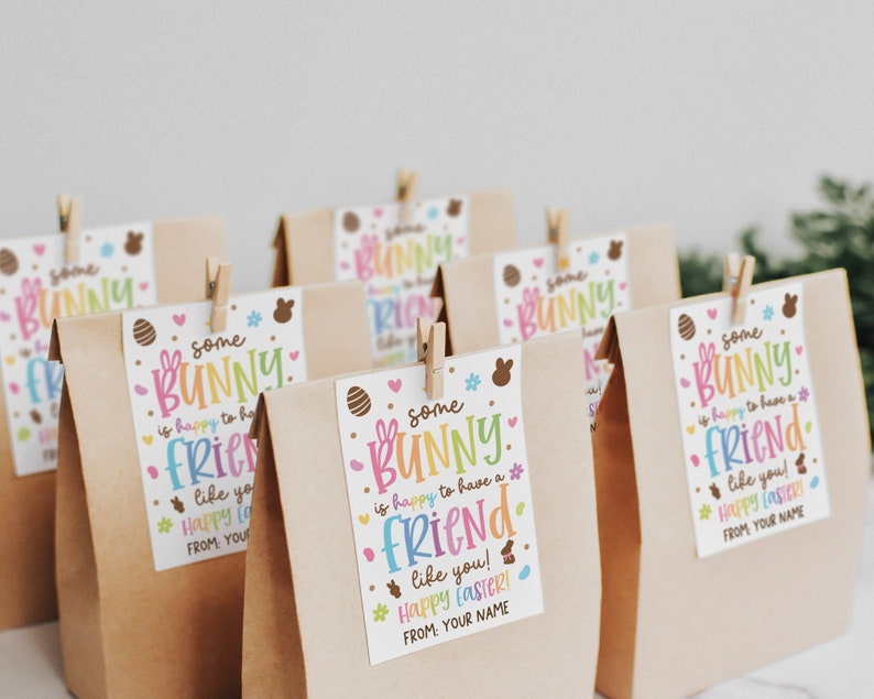 Happy Easter Printable Gift Tags, School Easter Classroom Gift Tag ...