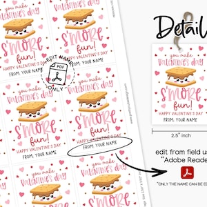 Printable S'mores Valentine's Day Gift Tags, You Make Valentine's Day S ...