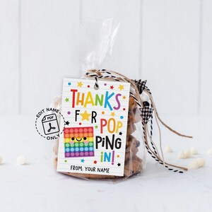 Pop It Gift Tags Printable: Rainbow Back to School Favor Tags (PDF ...