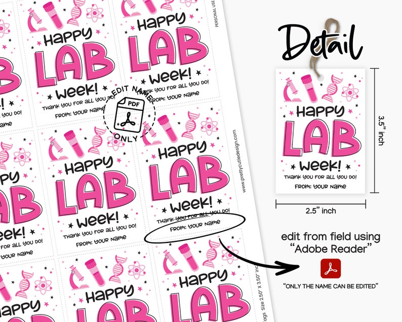 Medical Laboratory Professionals Week Appreciation Tags, Happy Lab Week ...